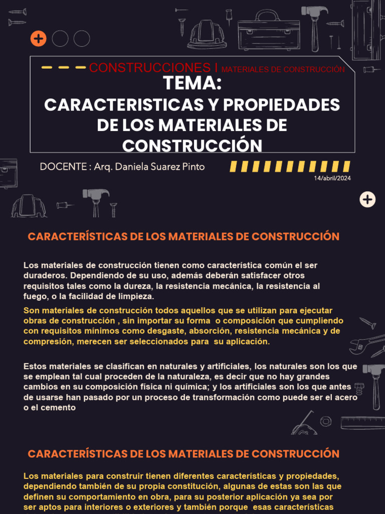 Tema 4 CARACTERISTICAS Y PROPIEDADES DE LOS MATERIALES DE CONSTRUCCI-N | PDF | Materiales de ...