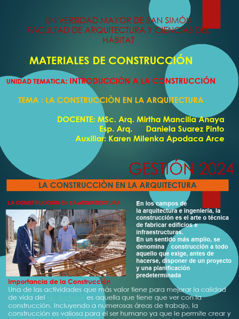 Tema 0 La Construcci-N en La Arquitectura | PDF | Arquitecto | Calidad (comercial)