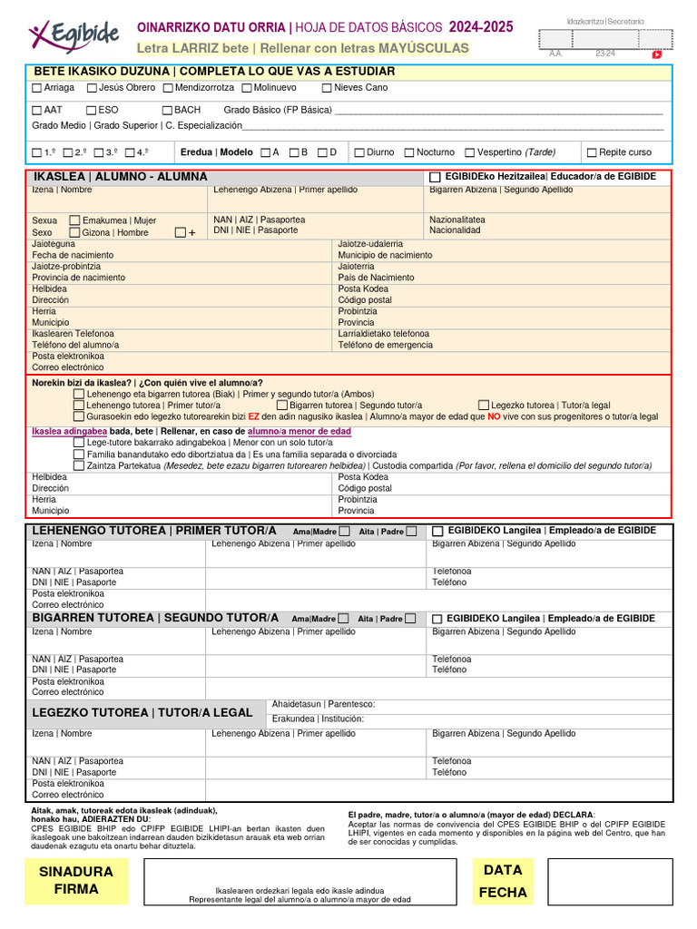 24 25 Datos-Basicos Correcto | PDF | Documento de identidad | Comunicación escrita