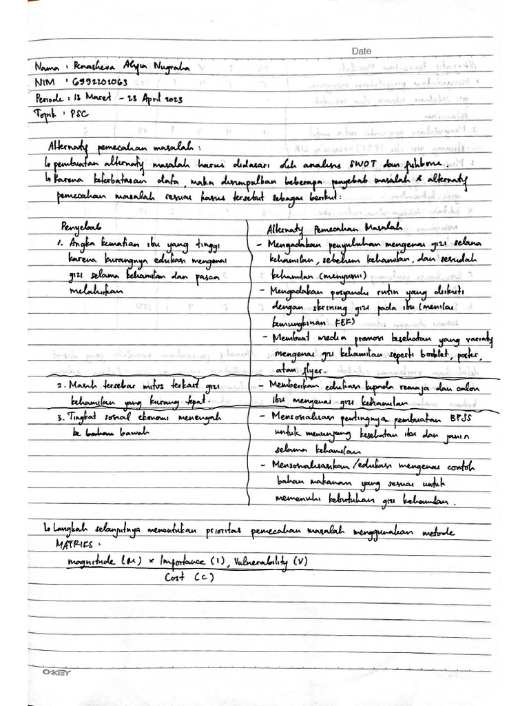 Renasheva Alifia N - G992202063 - OSCE PSC | PDF