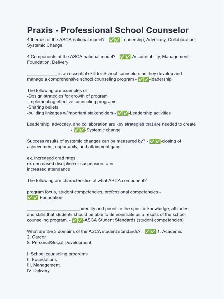 ASCA National Model for School Counselors | PDF | School Counselor ...