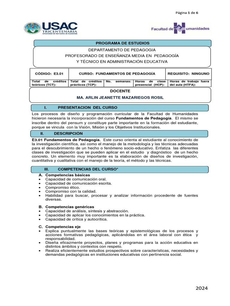 E3.01 Fundamentos de Pedagogia | PDF | Aprendizaje | Pedagogía