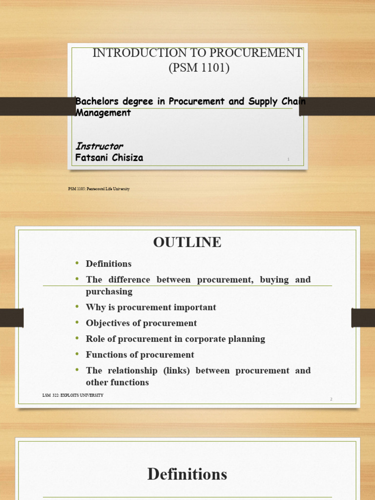 Introduction To Procurement | PDF | Procurement | Supply Chain