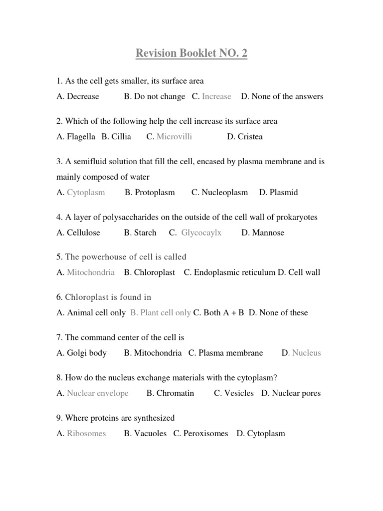 Biology 101 Midterm Revision Guide | PDF | Cell (Biology) | Cell Membrane