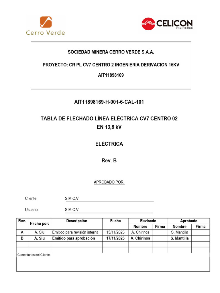 AIT11898169-H-001-6-CAL-101 - Rev B | PDF | Electricidad | Ingenieria ...