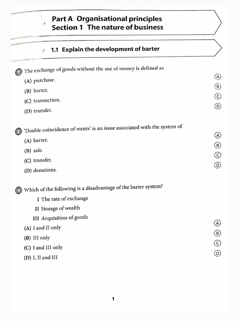 Section 1 POB Multiple Choice Collins | PDF