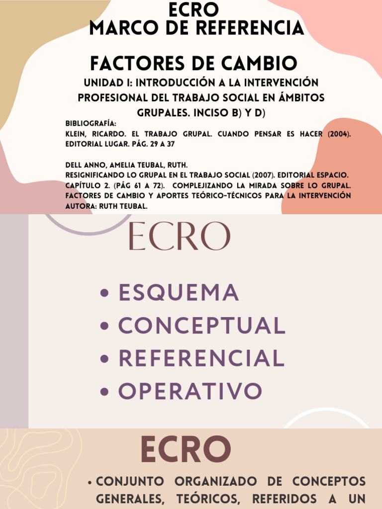 Ecro y Marco de Referencia | PDF | Teoría | Trabajo Social