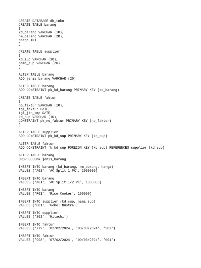 SQL Database Setup Guide | PDF | Teaching Methods & Materials | Computers
