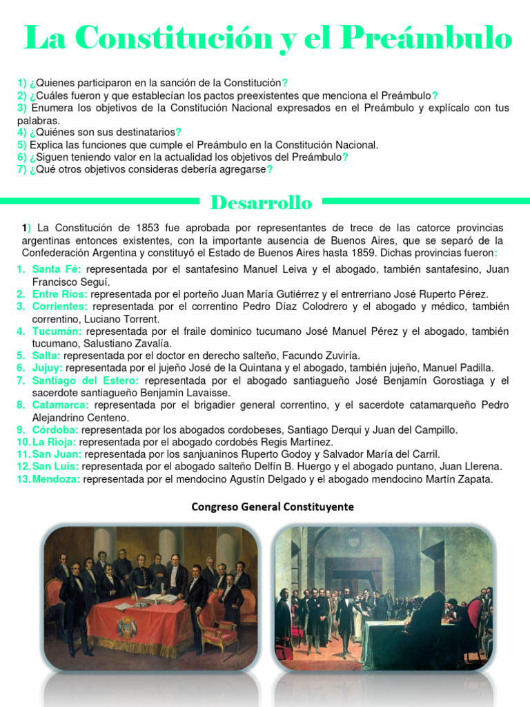 La Constitución y El Preámbulo | PDF | Gobierno | Argentina