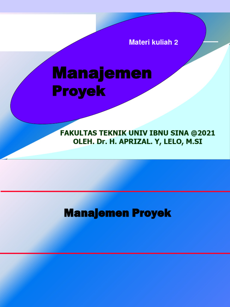 Bab 2 KONSEPSI MANAJEMEN PROYEK 2024 | PDF