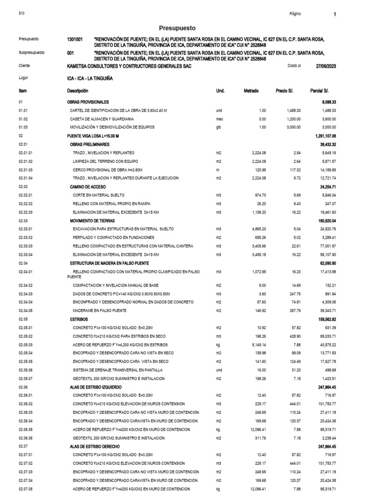 Presupuestocliente | PDF | Contaminación | Materiales