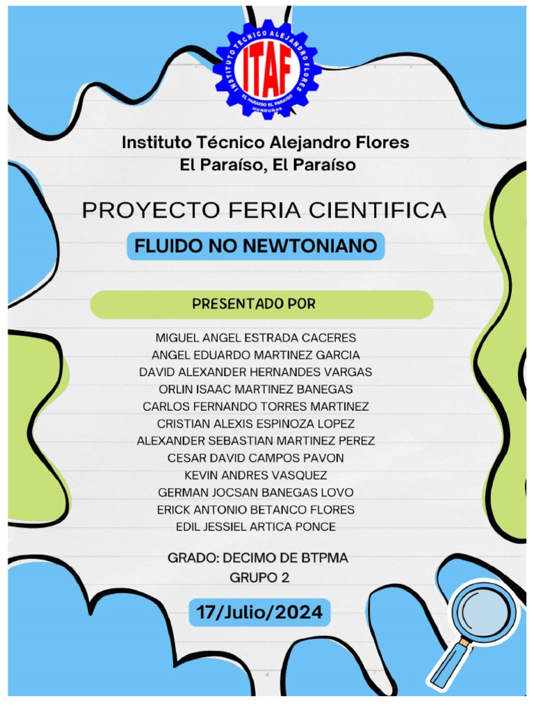 Informe de Proyecto Fluido No Newtoniano | PDF | Viscosidad | Fluido