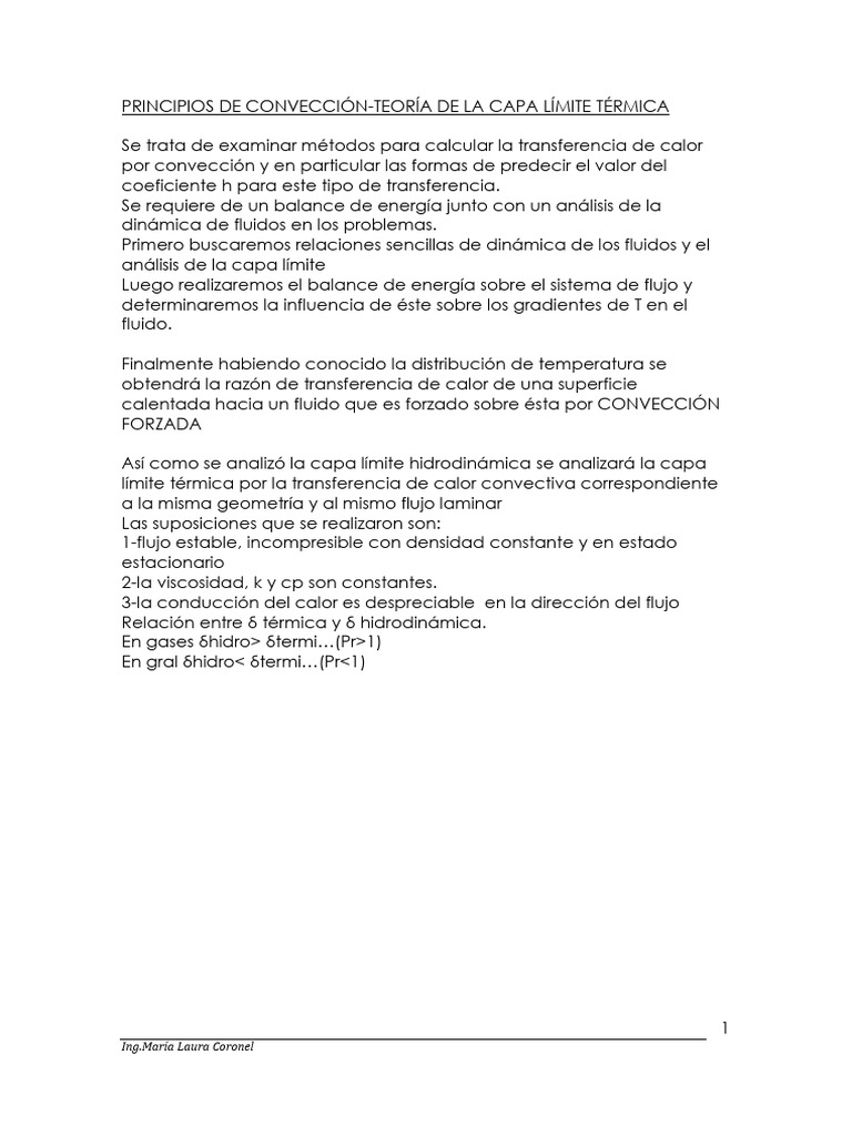 Convección Forzada y Capa Límite Térmica | PDF | Convección | Dinámica ...