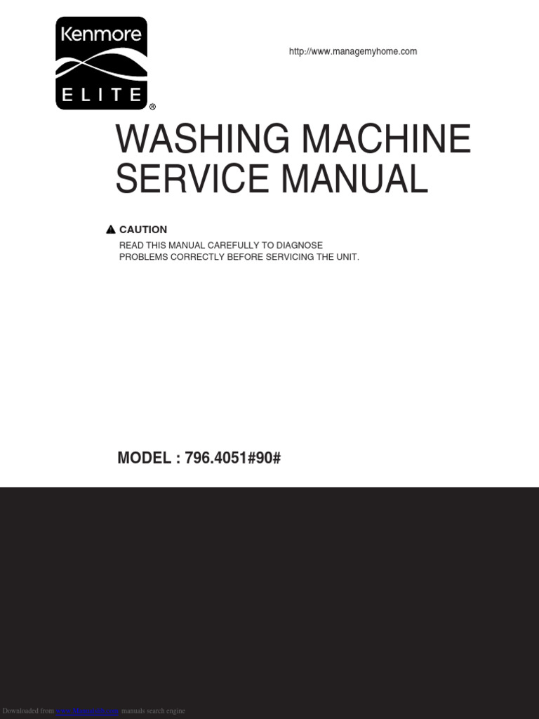 Washing Machine Service Manual Guide | PDF | Washing Machine ...