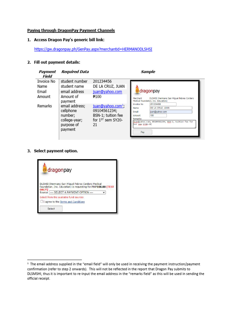 Guidelines in Paying Through DragonPay Payment Channels | PDF