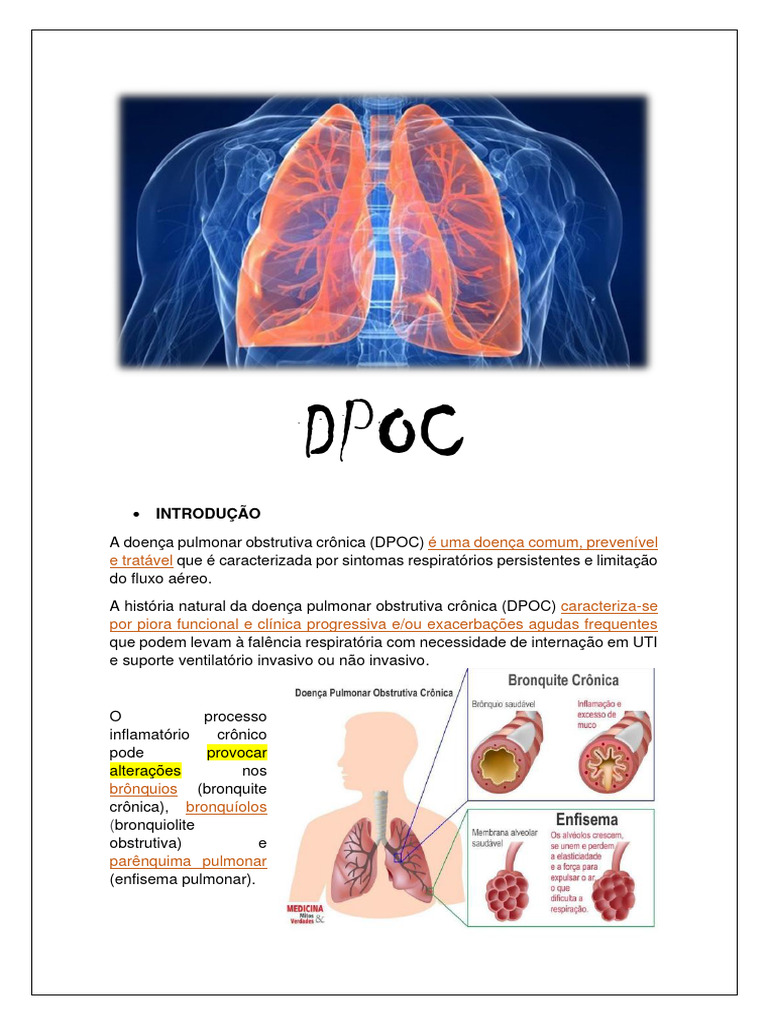 Entendendo a DPOC: Causas e Sintomas | PDF | Doença de obstrução ...