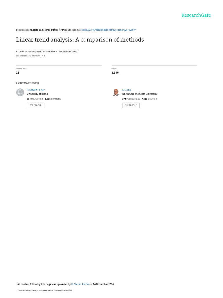 Linear Trend Analysis A Comparison of Methods | PDF | Errors And Residuals | Least Squares