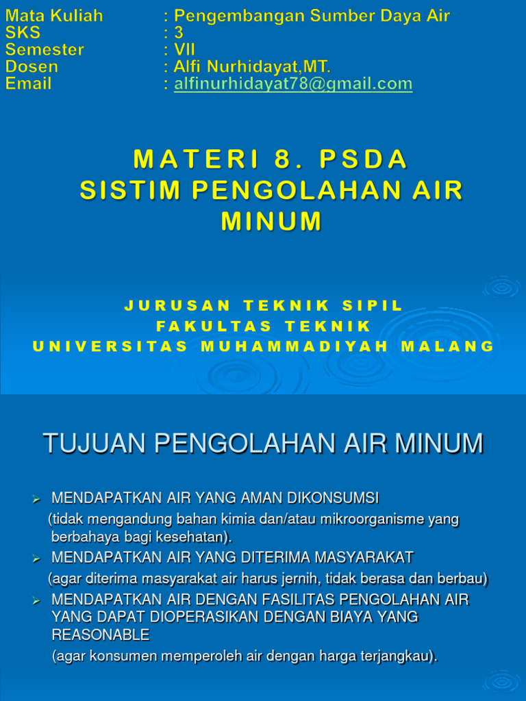 Psda Sistim Pengolahan Air Minum 2020 | PDF