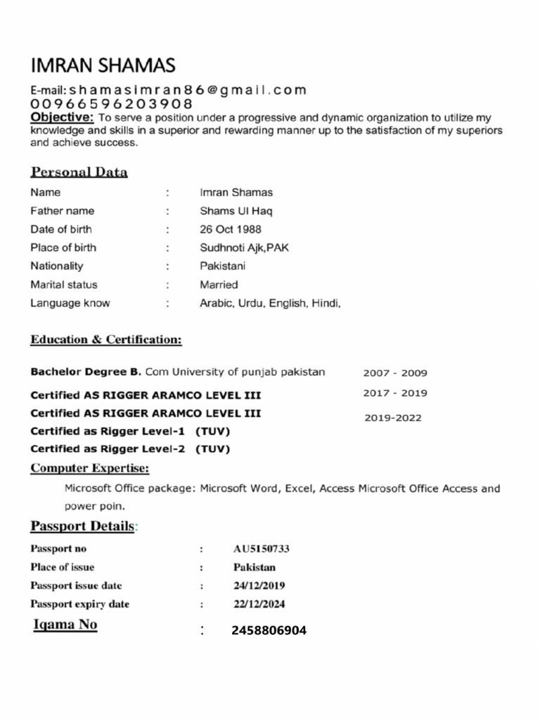 Imran Shams-Cv-Full Documents (2 Files Merged) | PDF