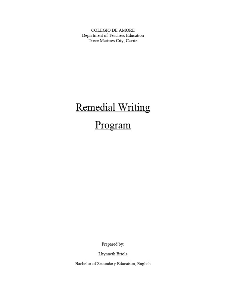 Sample of A Remedial Program Own Made-1 | PDF | Reading Comprehension ...