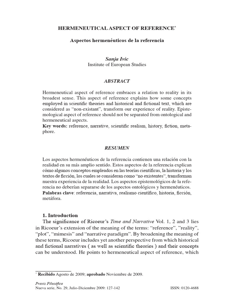 Hermeneutical_Aspect_of_Reference | PDF | Philosophical Realism | Reality