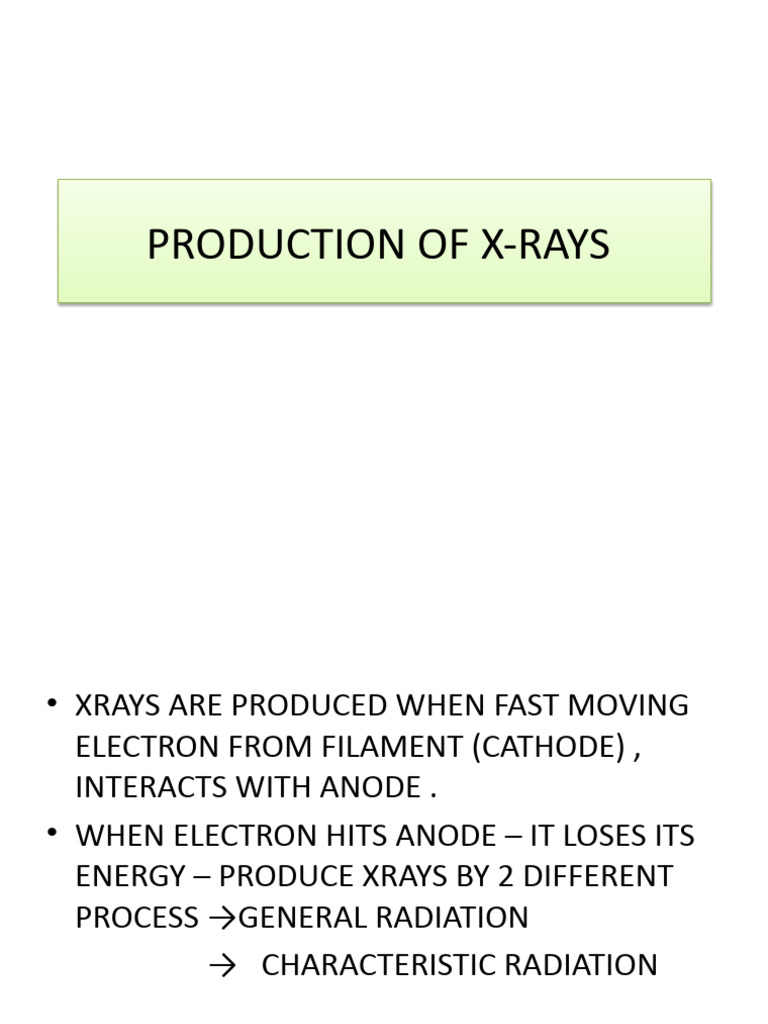 Production of X-Rays | PDF