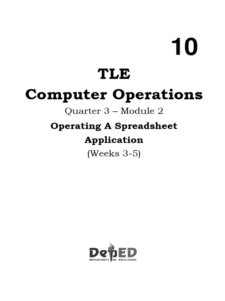 TLE 10 PC Operation Q3 Module 2 Week 3 5 PASSED 1 | PDF | Spreadsheet | Microsoft Excel