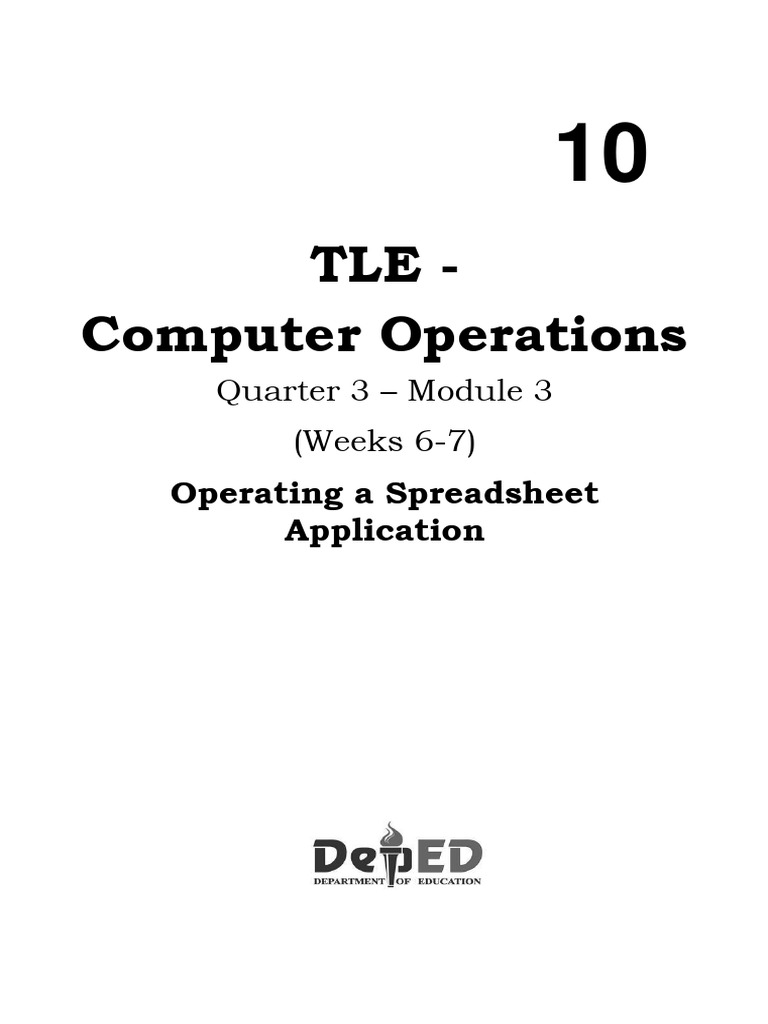 Tle Ict10 PC Opereation q3 Module3 Weeks 6 7.passed No Ak | PDF | Spreadsheet | Worksheet