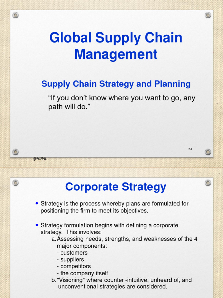 Global Supply Chain Management Module 1 | PDF | Logistics | Strategic Management