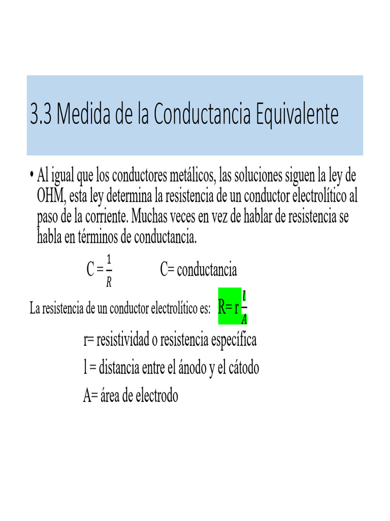 3.3 Medida de La Conductancia Electrolítica | PDF | Materiales ...