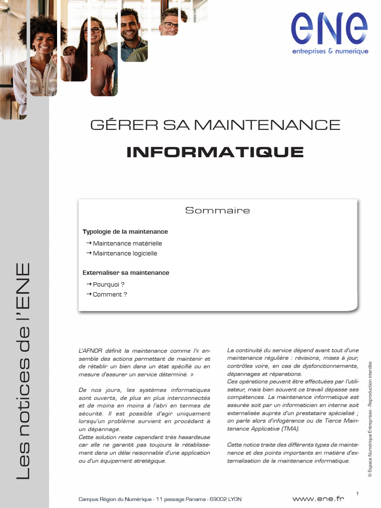Maintenance corrective informatique expliquée | PDF | Informatique ...