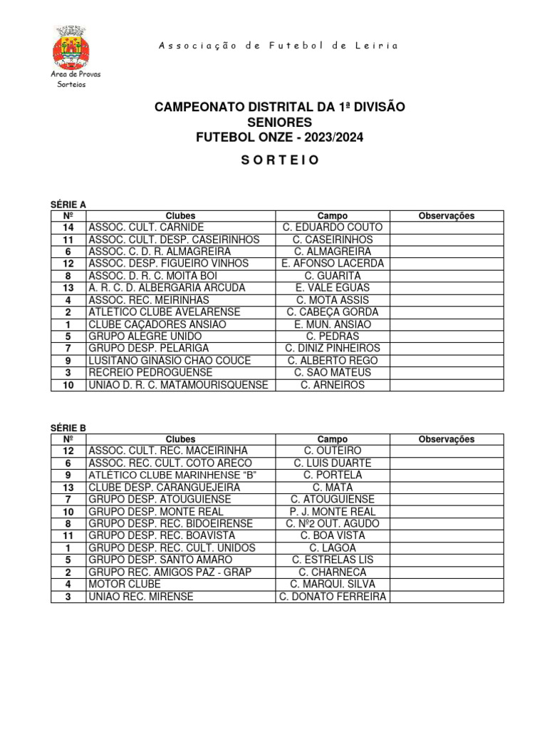 103 - 2 - Tabela de Sorteio | PDF