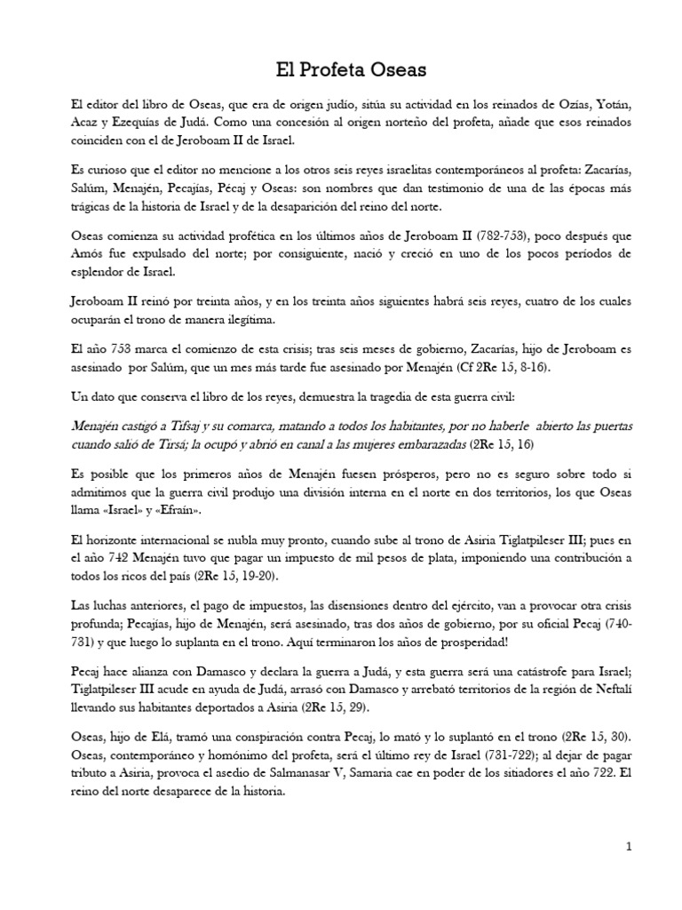 El Profeta Oseas | PDF | Historia | Clásicos