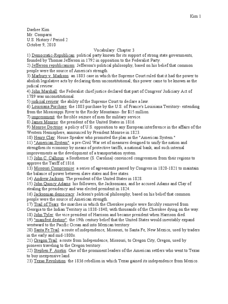 U.S. History Chapter 3 Vocabulary | Abolitionism In The United States ...