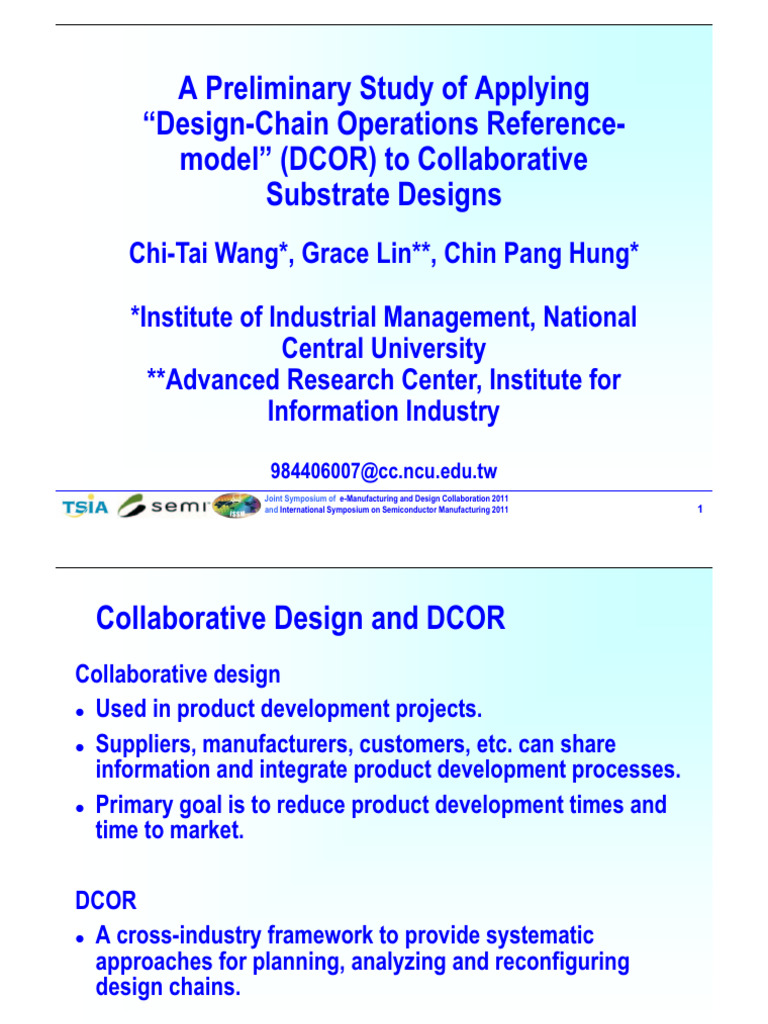 A Preliminary Study of Applying "Design-Chain Operations Reference ...