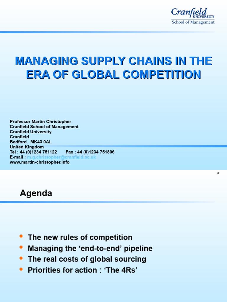Martin Christopher - Managing Supply Chains in The Era of Global ...