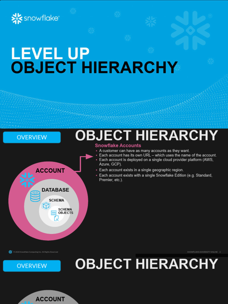 Snowflake Object Hierarchy | PDF | Databases | Database Schema
