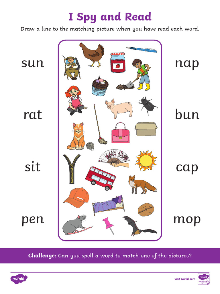 I Spy and Read: Phase 2 Activity | PDF | General Fiction