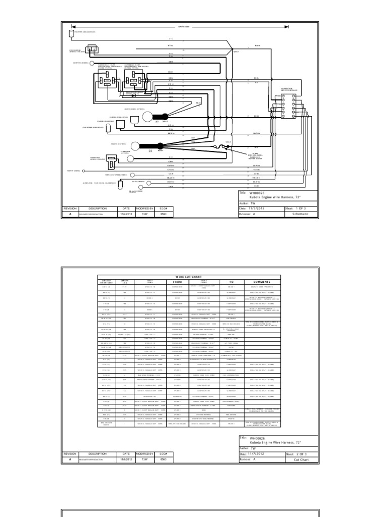 Kubota Engine Wiring Diagram - Waterous | Download Free PDF | Electrical Connector | Power ...