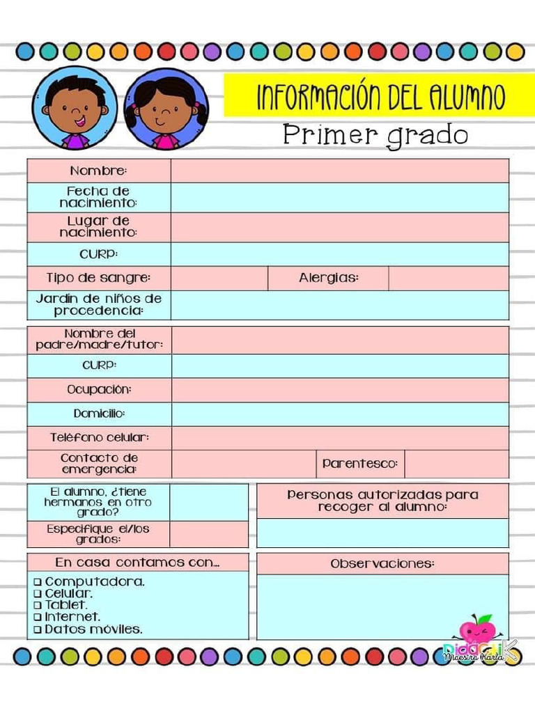 FORMATO Datos Del Alumno | PDF