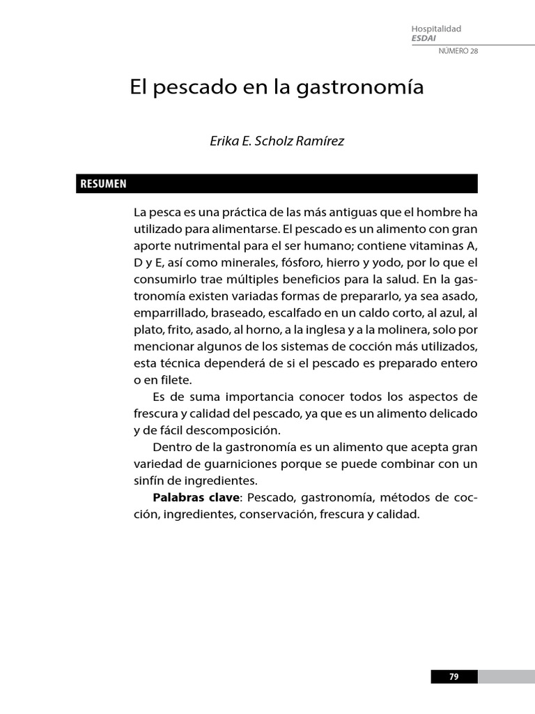 El Pescado en la Gastronomía: Beneficios y Preparación | PDF | Pescado ...