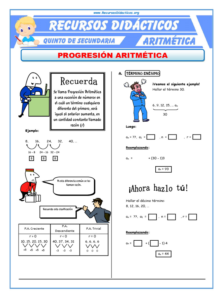 Progresión Aritmética | PDF | Matemáticas | Lógica matemática