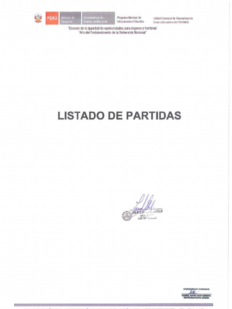 2.- LISTADO DE PARTIDAS | PDF