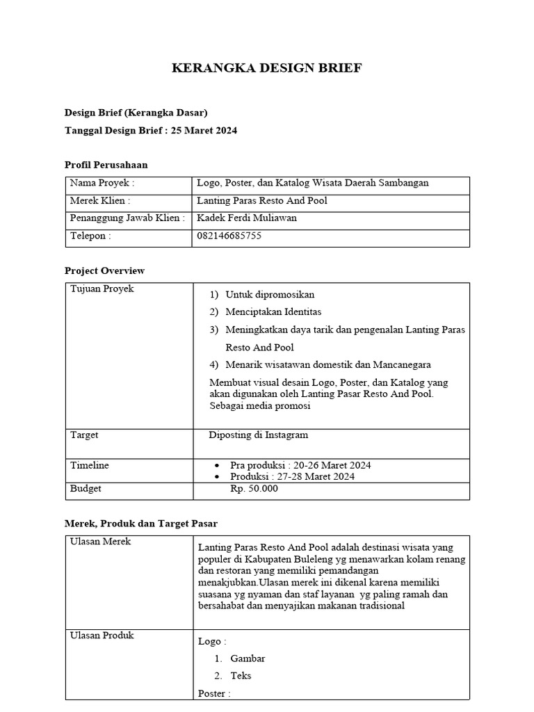 Desain Brief Ujian | PDF