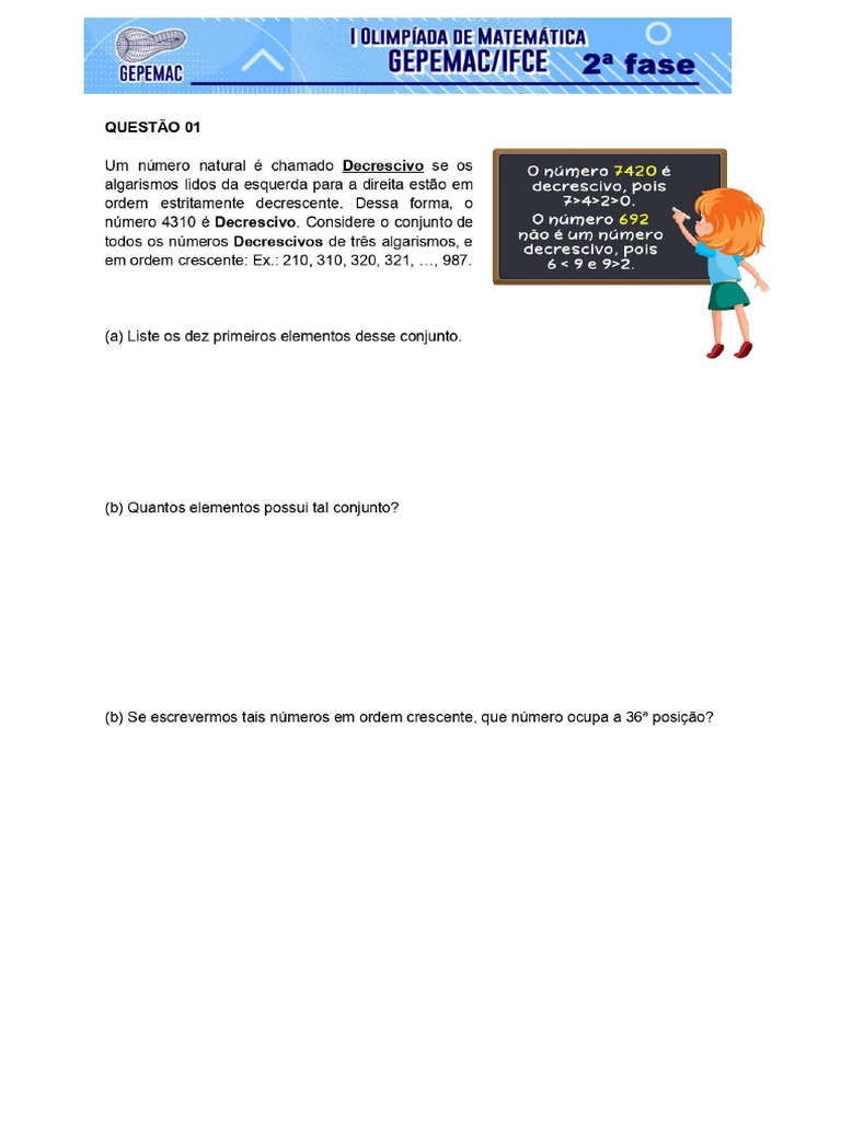 Olimpiada 2 Fase Prova | PDF