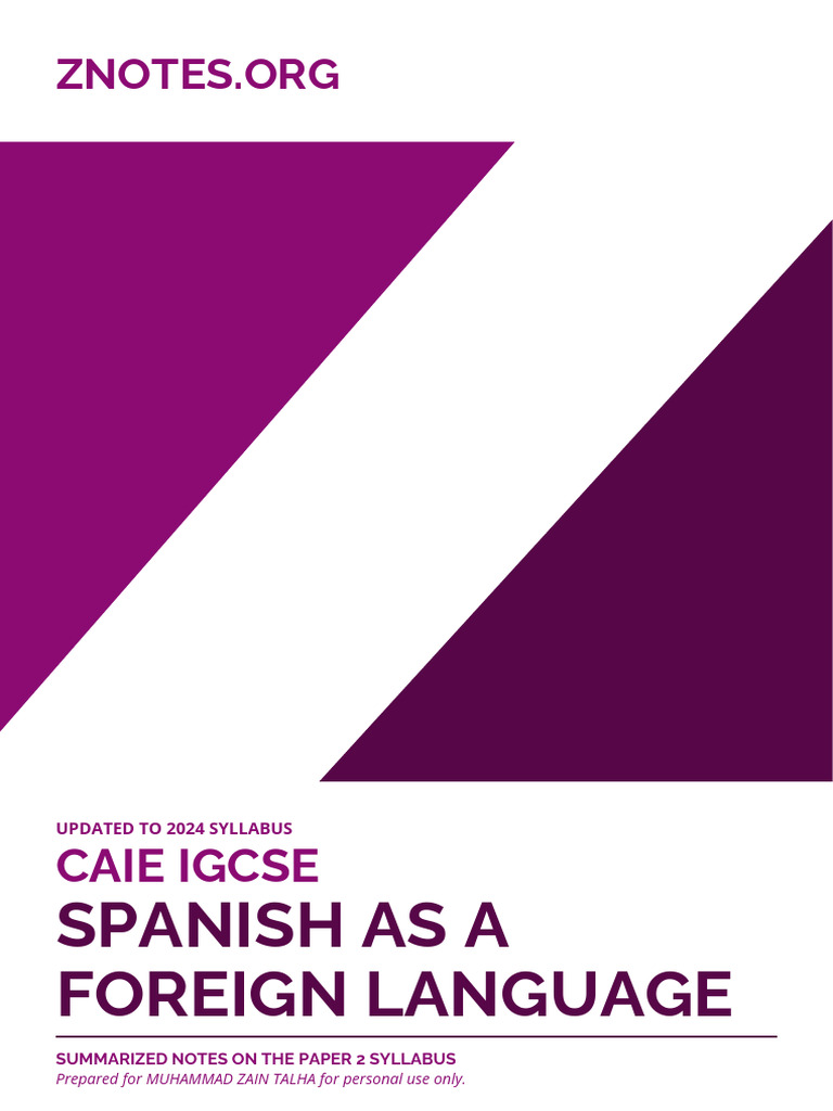 Caie Igcse Spanish As A Foreign Language 0530 Paper 2 ...