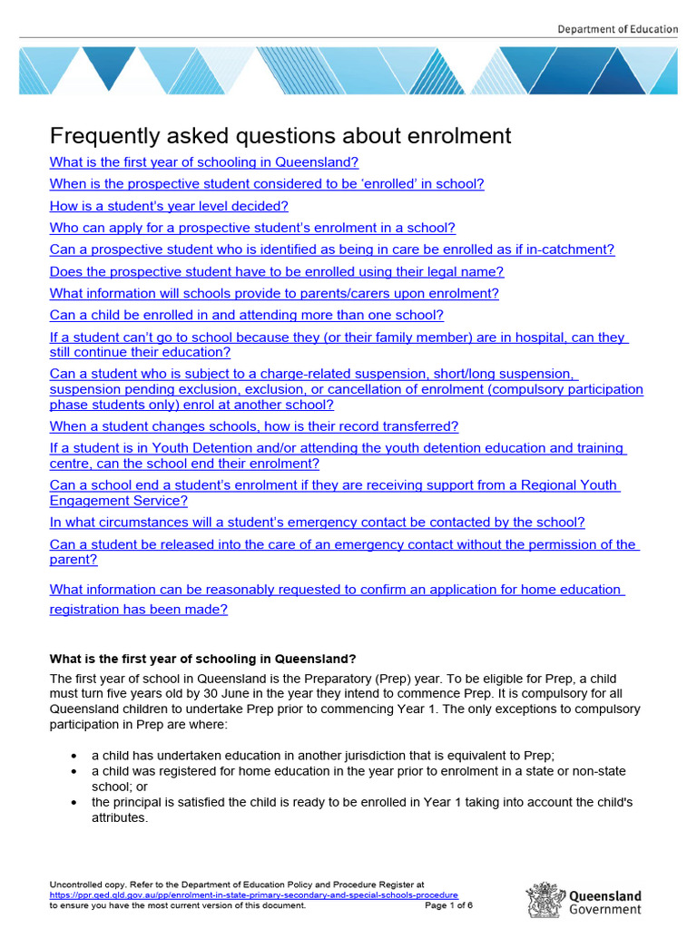 Frequently Asked Questions About Enrolment | PDF | Special Education | Caregiver