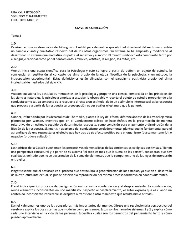 Final Dic 23 Tema 3. CLAVE | PDF | Palabra | Sicología