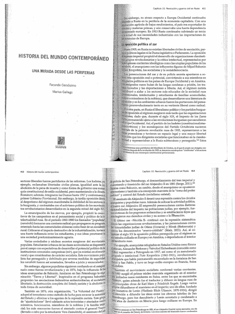 Cersosimo Gallego Cap.10 Rev. y Guerra Civil en Rusia-1 | PDF