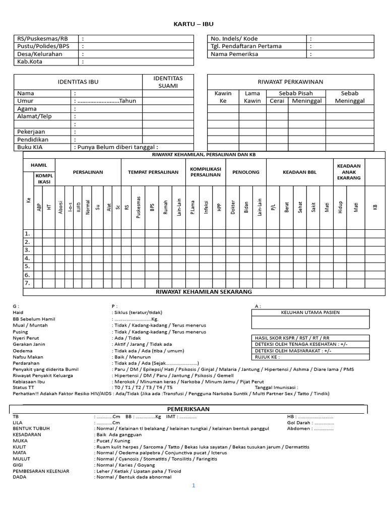 Kartu Ibu Depan | PDF